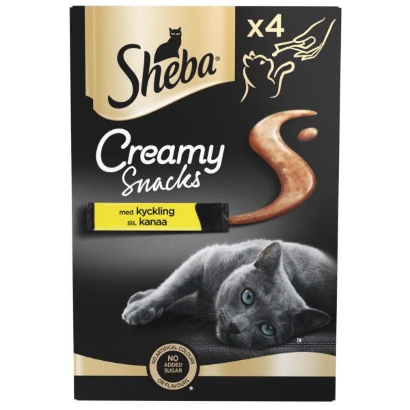 SHEBA CREAMY SNACKS KANA 4X12G - Keskisen Kauppa