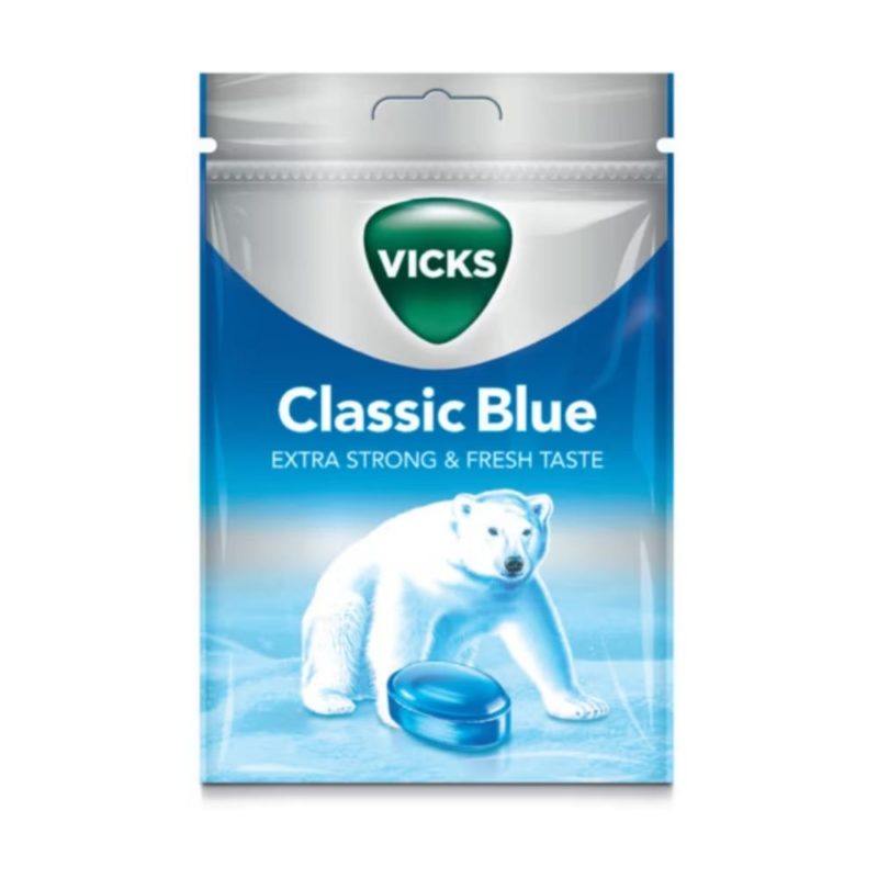 VICKS KURKKUPASTILLI BLUE EXTRA STRONG 72G - Keskisen Kauppa