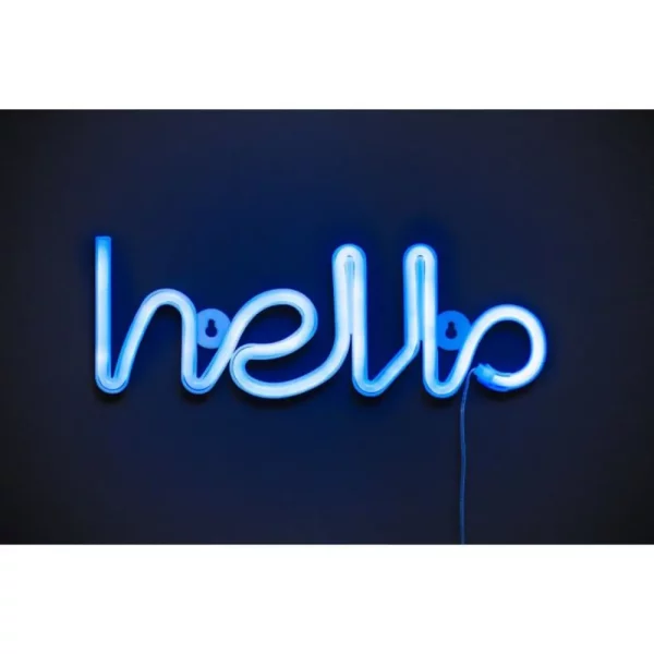 FINNLUMOR LED TEKSTI HELLO SININEN - Keskisen Kauppa