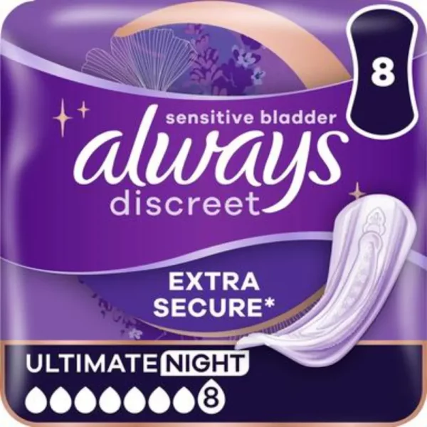 ALWAYS DISCREET ULTIMATE NIGHT 8KPL - Keskisen Kauppa